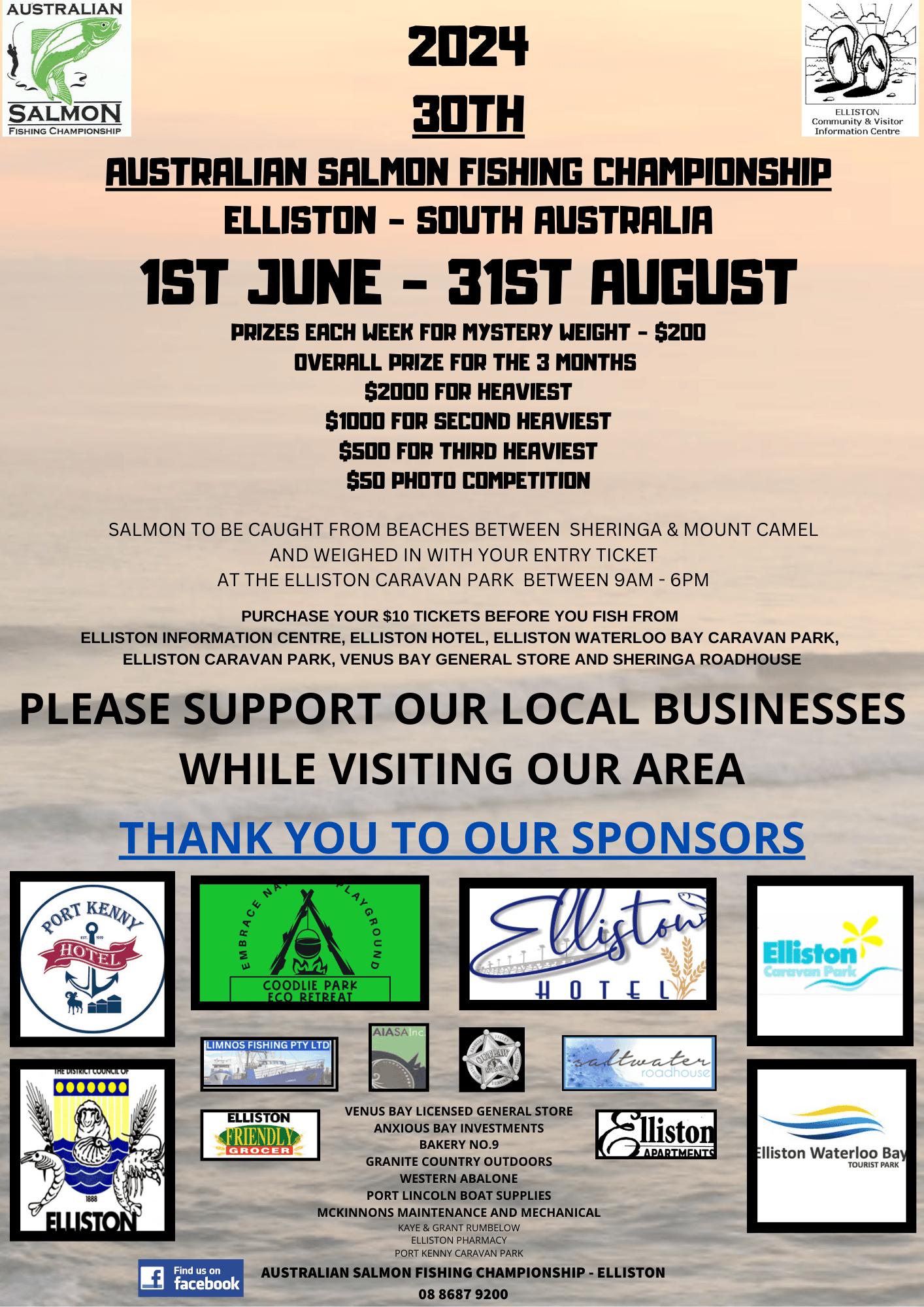 30th ANNUAL FISHING CHAMPIONSHIP – ELLISTON 2024 | Elliston | Official ... 30th ANNUAL FISHING CHAMPIONSHIP – ELLISTON 2024 | Elliston | Official ...